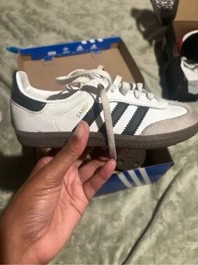 adidas | Shoes | Adidas Kids White And Blue Retro Sneakers | Poshmark